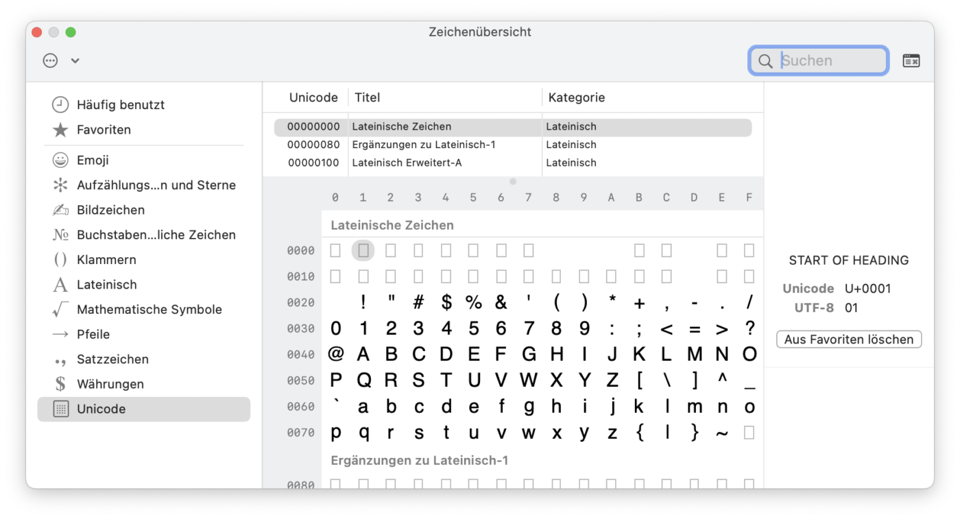 How to enter ASCII control characters with your keyboard | mixable Blog